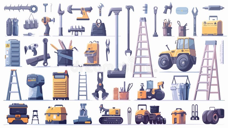 Professional Construction Tools and Equipment Set for Building Projects ...