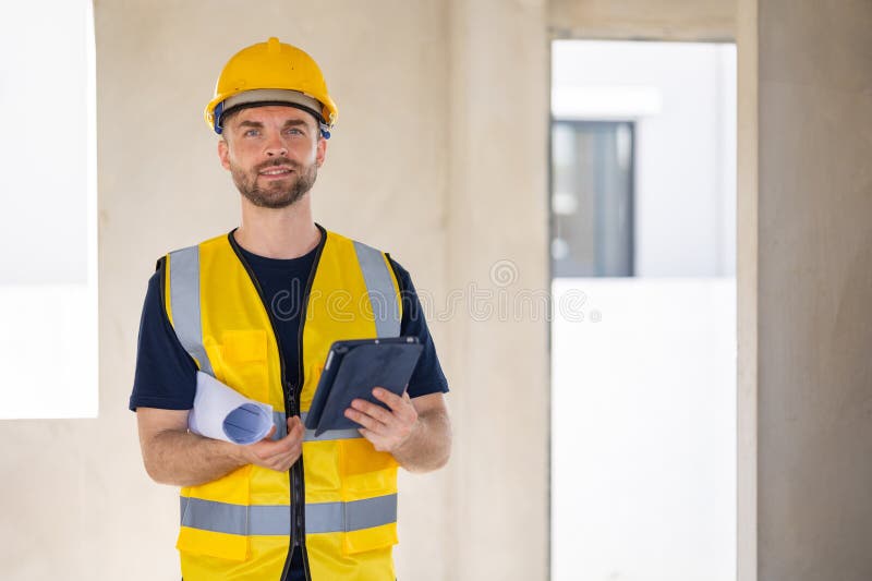 Professional Construction Worker Engineer Male. Real Estate House ...