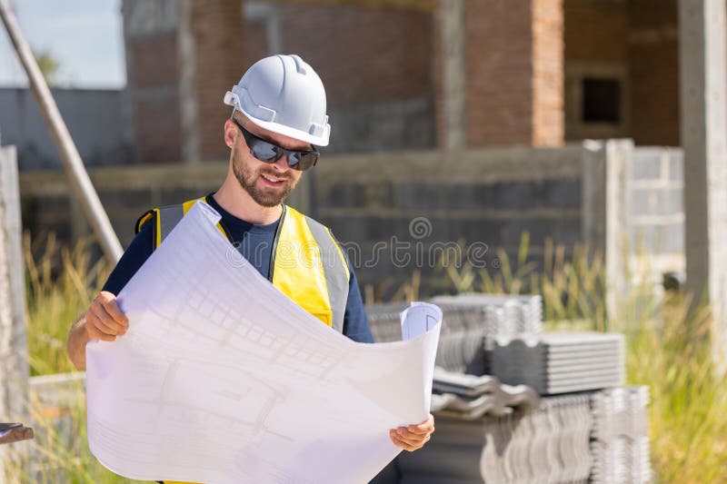 Professional Construction Worker Engineer Male. Real Estate House ...