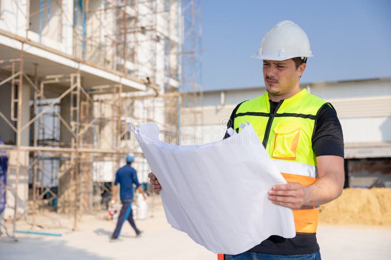 Professional Construction Worker Engineer Male. Real Estate House ...