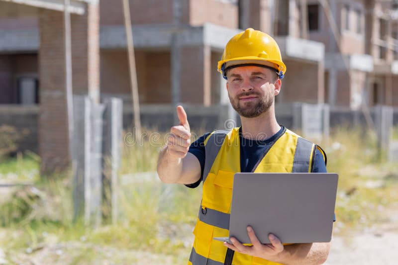 Professional Construction Worker Engineer Male. Real Estate House ...