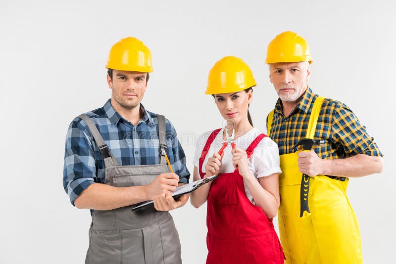 Professional Construction Workers Stock Photo - Image of architects ...