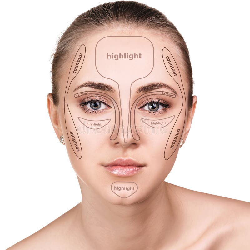 Professional Contouring Face Make-up. Stock Photo - Image of female ...