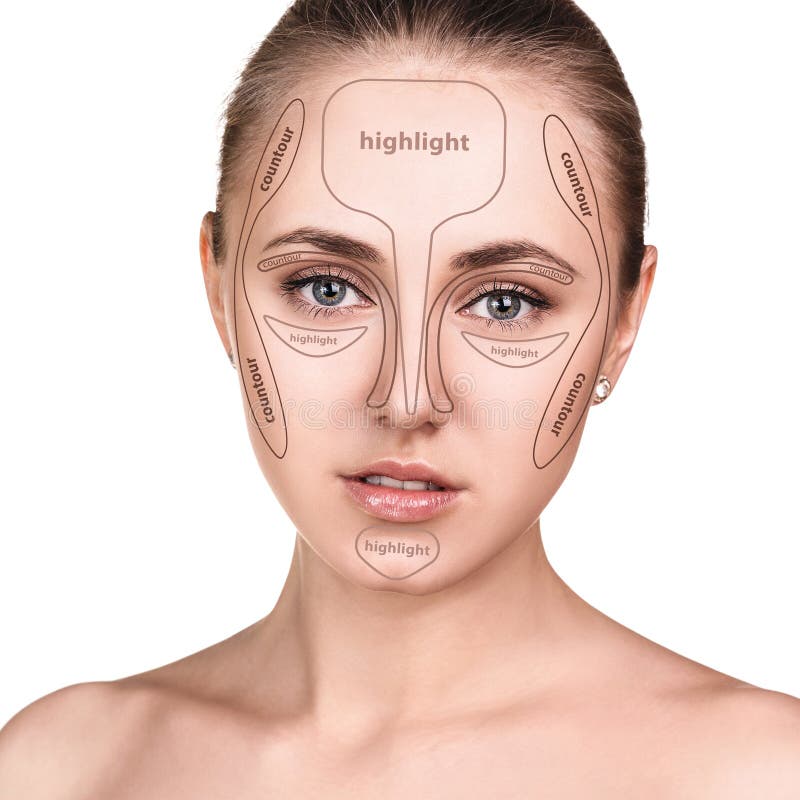 Professional Contouring Face Make-up. Stock Image - Image of facial ...