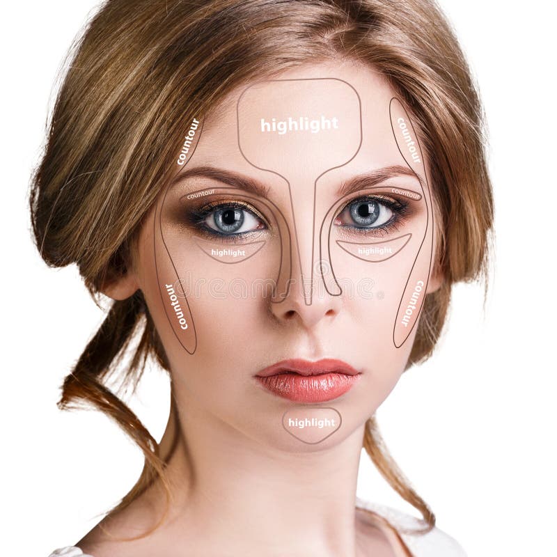 Professional Contouring Face Make-up. Stock Image - Image of contour ...