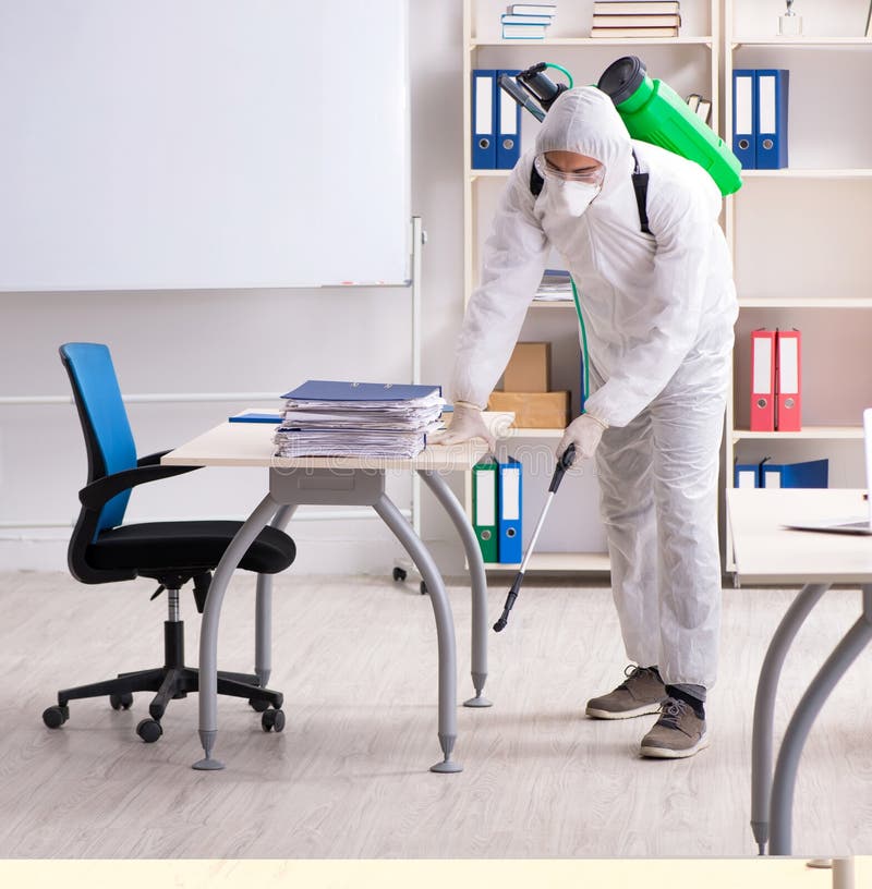 The Professional Contractor Doing Pest Control at Office Stock Image ...