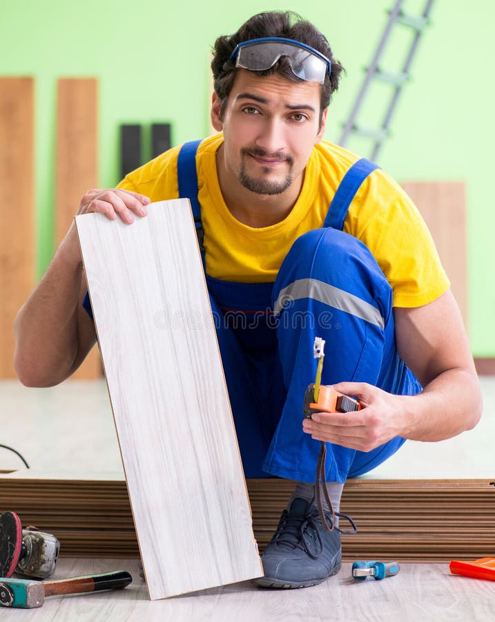 The Professional Contractor Doing Pest Control At Office Stock Photo ...