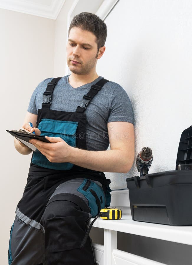 Professional contractor stock photo. Image of inspector - 137670036