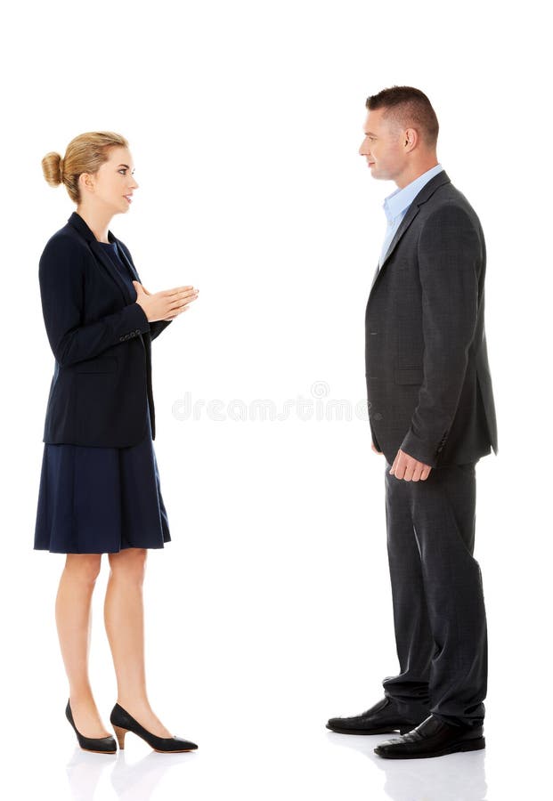 Professional Conversation between Businesspeople Stock Image - Image of ...