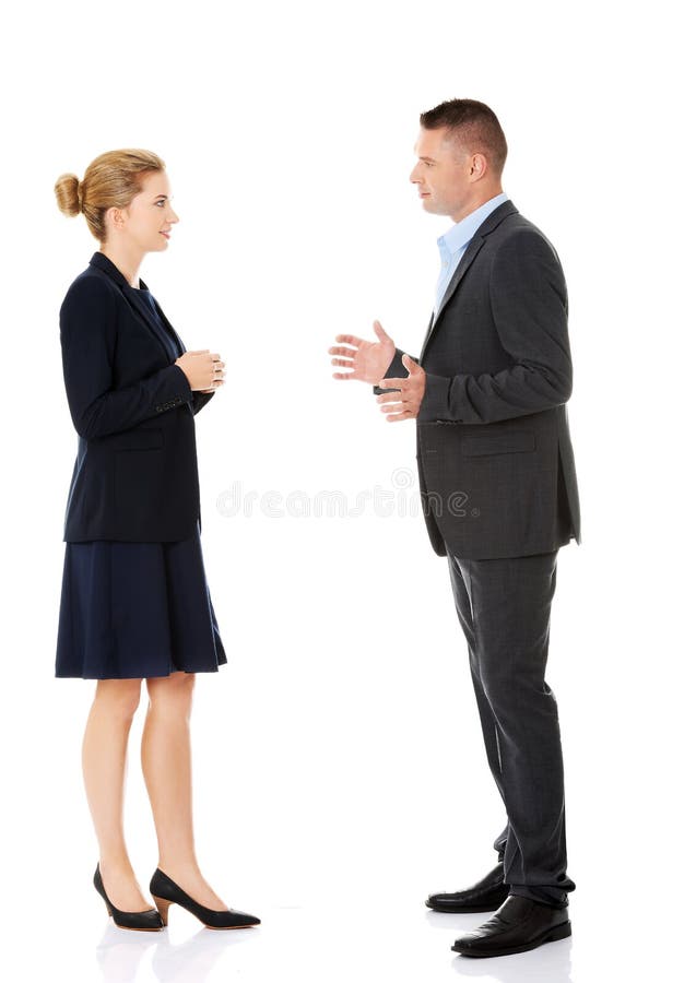 Professional Conversation between Businesspeople Stock Image - Image of ...
