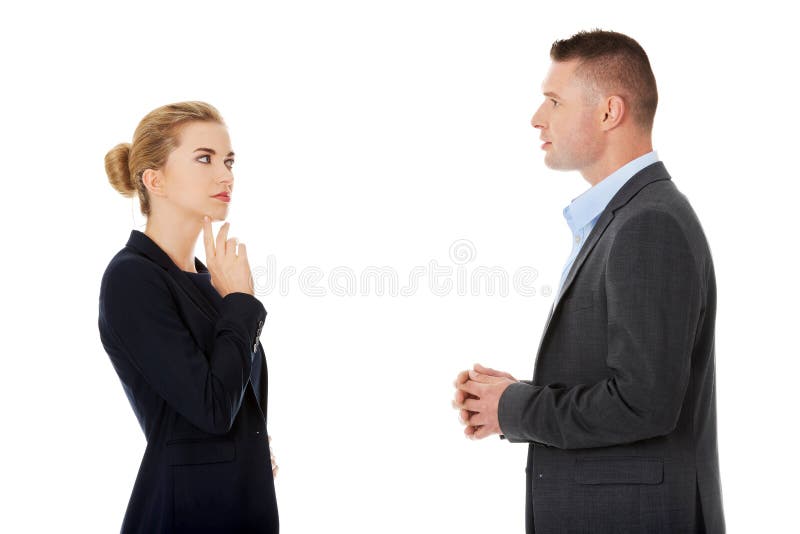 Professional Conversation between Businesspeople Stock Image - Image of ...