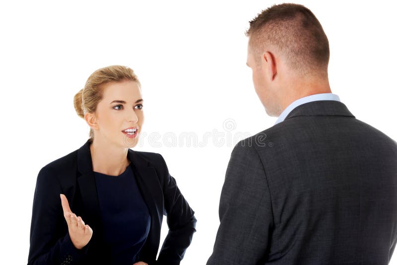 Professional Conversation between Businesspeople Stock Photo - Image of ...