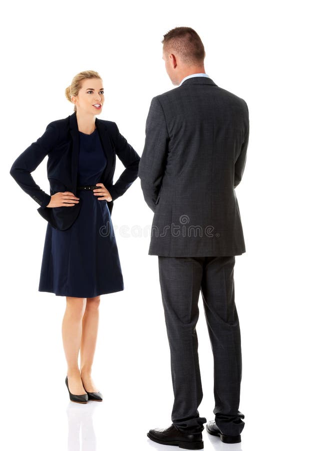 Professional Conversation between Businesspeople Stock Photo - Image of ...