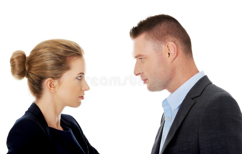 Professional Conversation between Businesspeople Stock Image - Image of ...