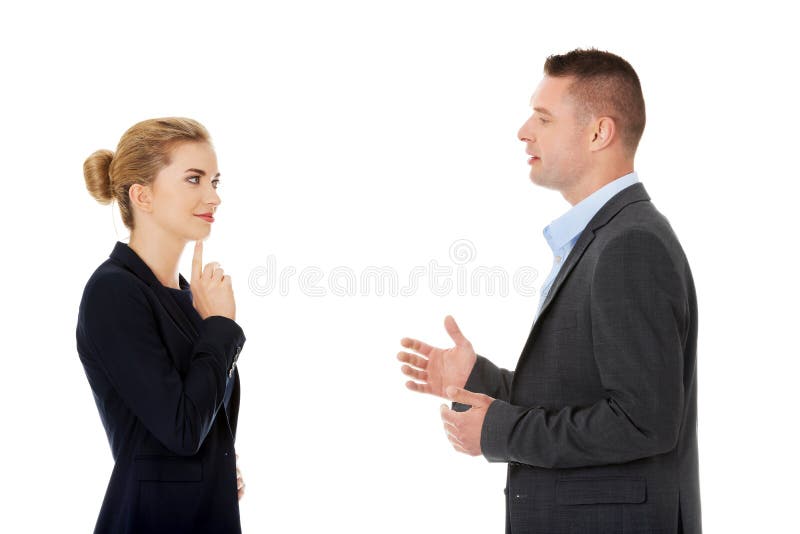 Professional Conversation between Businesspeople Stock Image - Image of ...