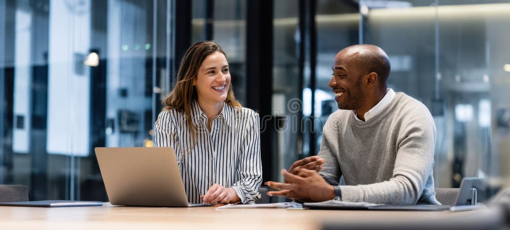 The Professional Conversation between Colleagues in a Modern Office ...