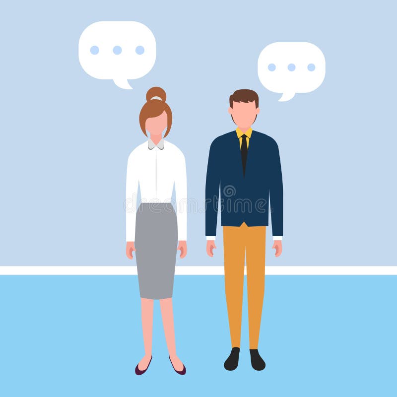 Professional Conversation - Two Business People Man and Woman Talking ...
