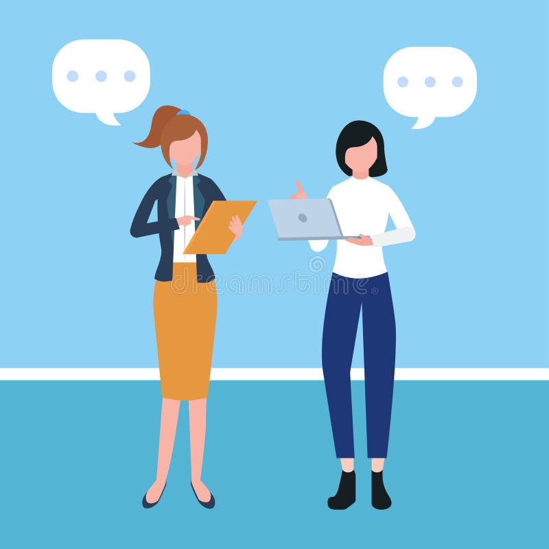 Professional Conversation - Two Business People Woman and Woman Talking ...