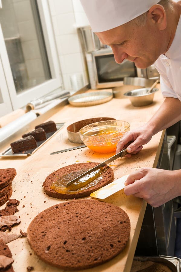 Professional Kitchen Smiling Chef Add Spice Food Stock Image - Image of ...