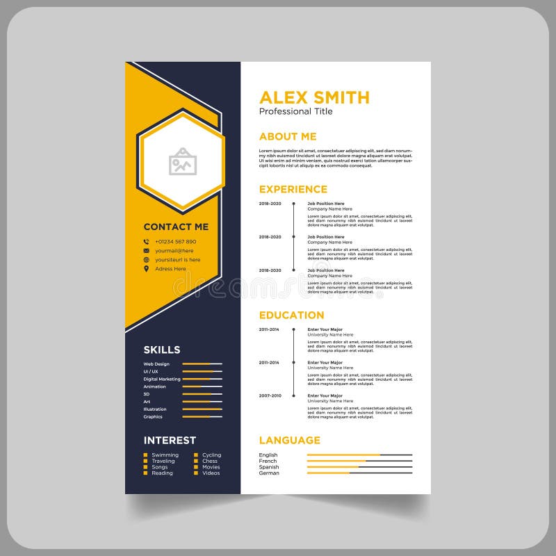 Professional Corporate Cv or Resume Template in Eps Stock Vector ...