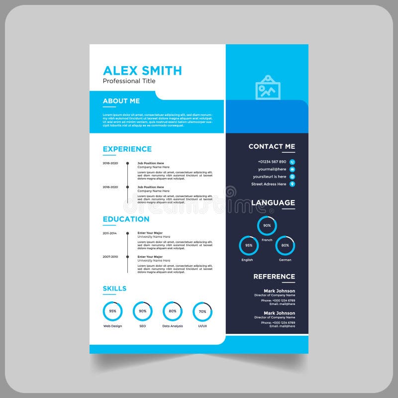 Professional Corporate Cv or Resume Template in Eps Stock Vector ...