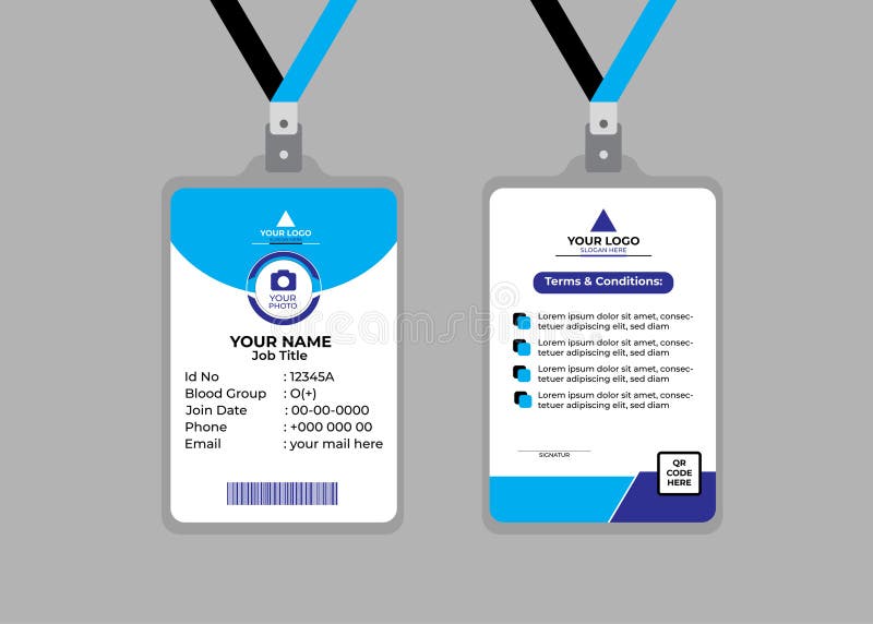 Corporate Employee ID Card with Clean and Professional Design. Stock ...