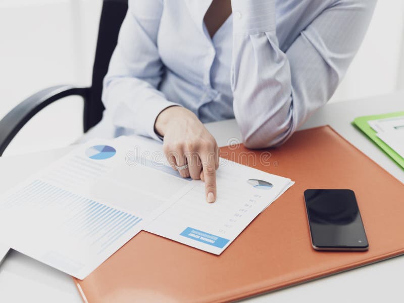 Professional Corporate Manager Checking a Financial Report Stock Photo ...