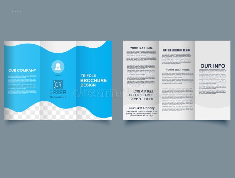 Professional Corporate Modern Blue Multipurpose Tri-fold Brochure Stock ...