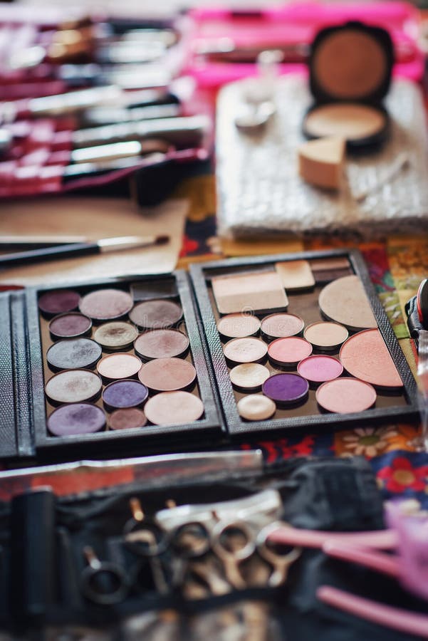 Professional cosmetics kit stock image. Image of place - 92656719