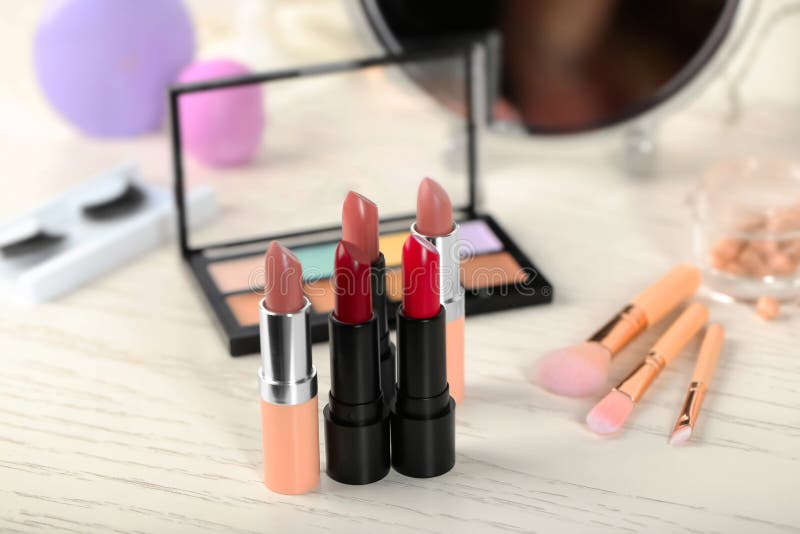 Professional Cosmetics on Table Stock Photo - Image of decorative ...