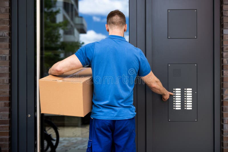 Professional Courier Ensuring Secure Package Deliveries Stock Image ...