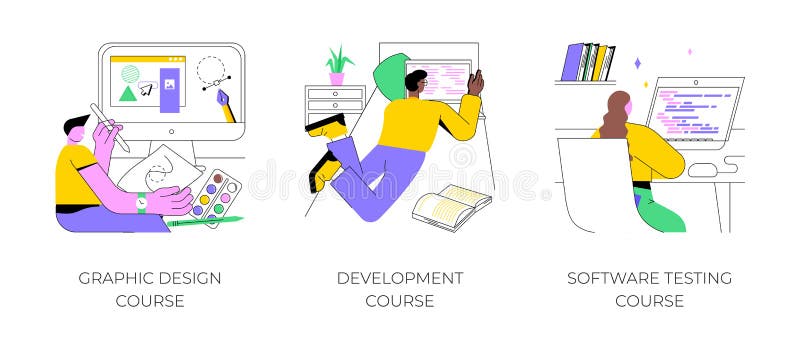 Professional it Courses Isolated Cartoon Vector Illustrations. Stock ...