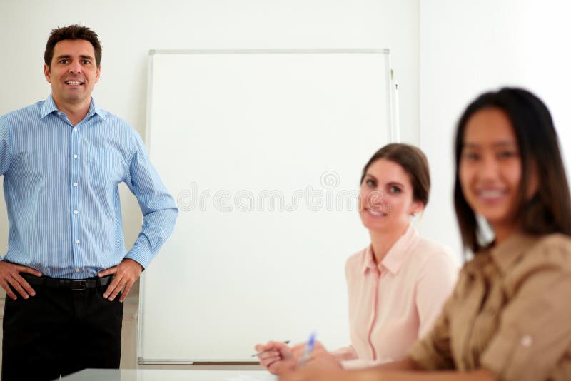 Professional Coworker Smiling and Looking at You Stock Image - Image of ...