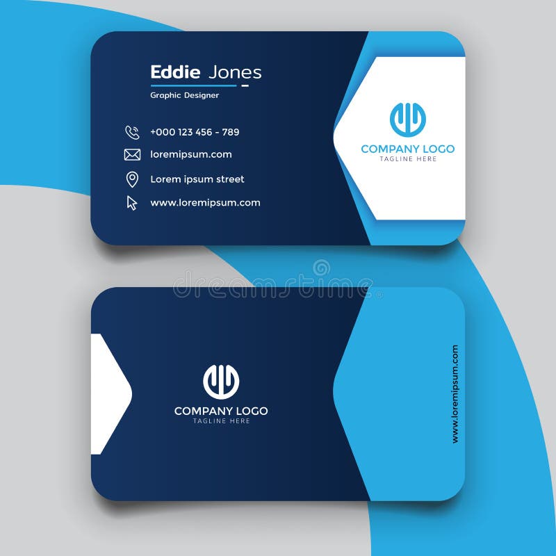 Professional and Creative Blue Business Card Template Design Stock ...