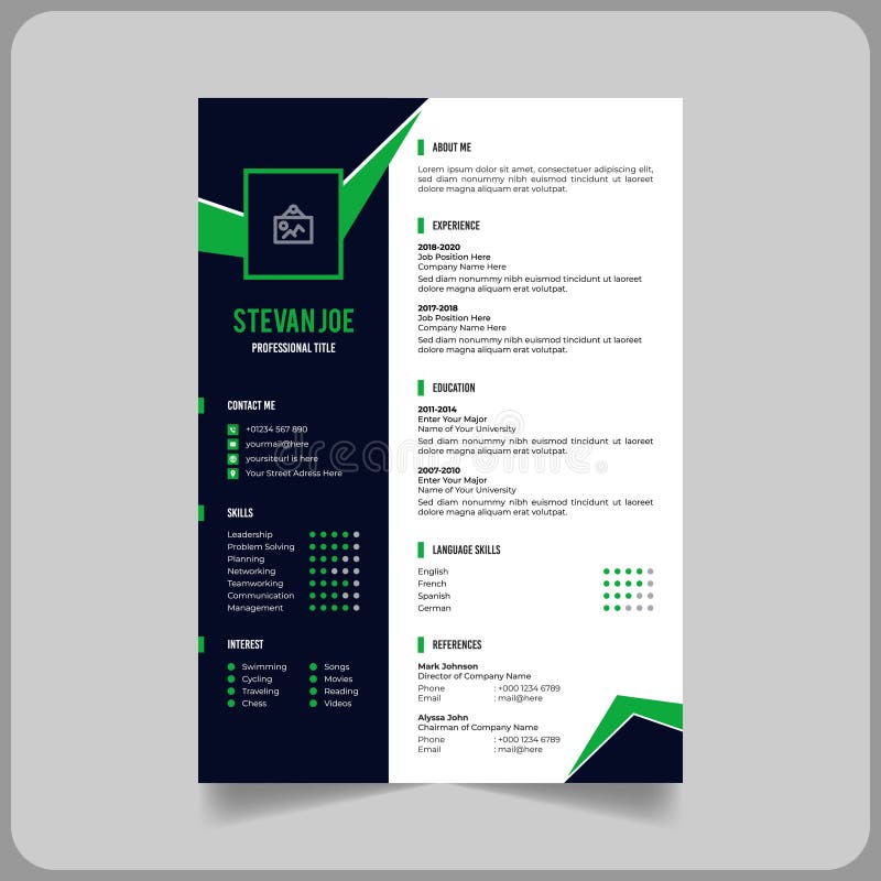 Professional Creative Cv or Resume Template in Eps Stock Illustration ...