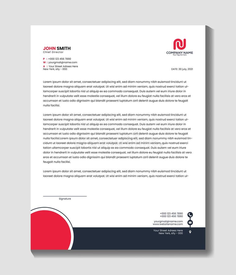 Minimal Creative and Unique Letterhead Design Template. Vector ...