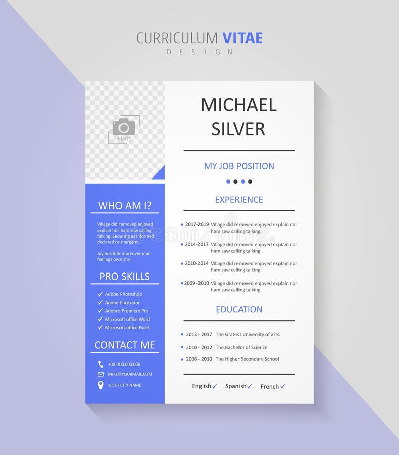 Professional Curriculum Vitae Modern Design Stock Vector - Illustration ...
