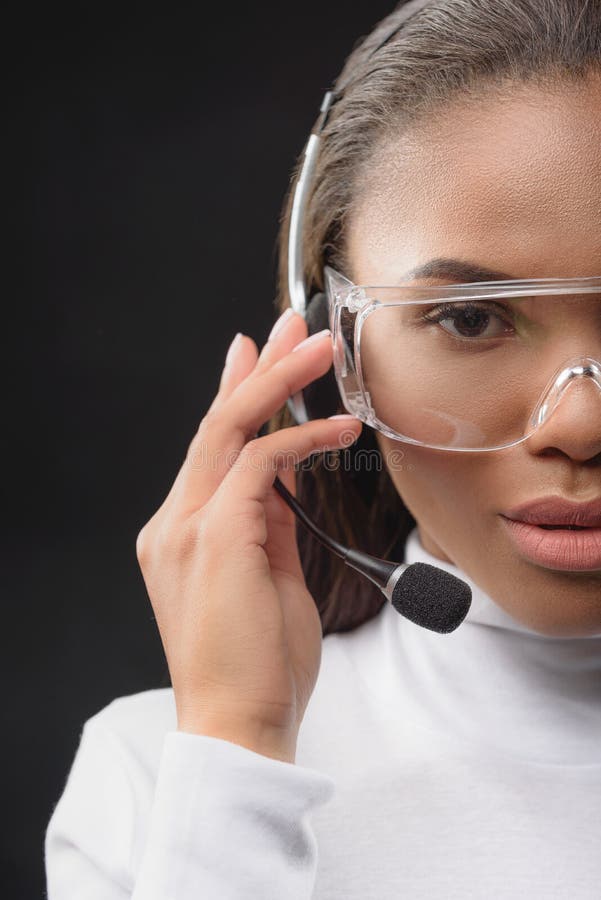 Professional Customer Service Worker Talking with Client Stock Photo ...