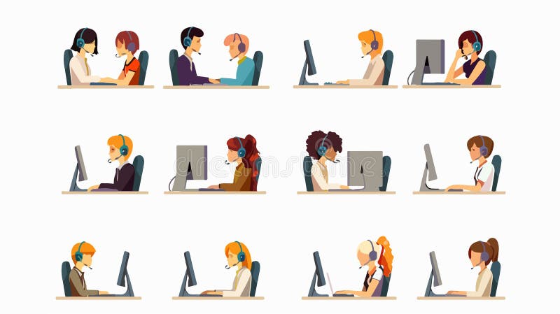 Professional Customer Support and Call Center Concept Visuals for ...