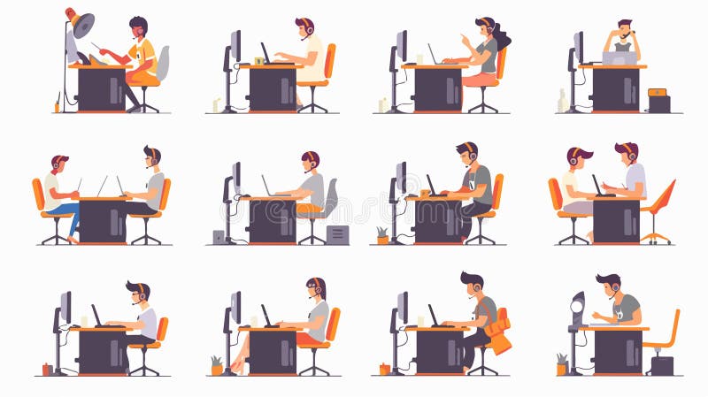 Professional Customer Support Concept. Call Center Work and Assistance ...