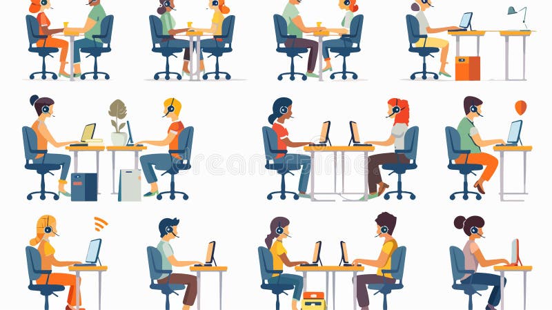 Professional Customer Support Concept. Call Center Work and Assistance ...