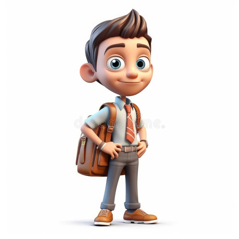 A Cute Professional Boy Cartoon 3D Generative AI Stock Illustration ...