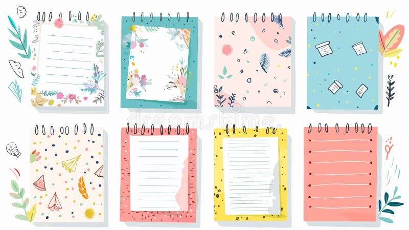 Professional Cute Notepad Pages Stock Illustrations – 11 Professional ...
