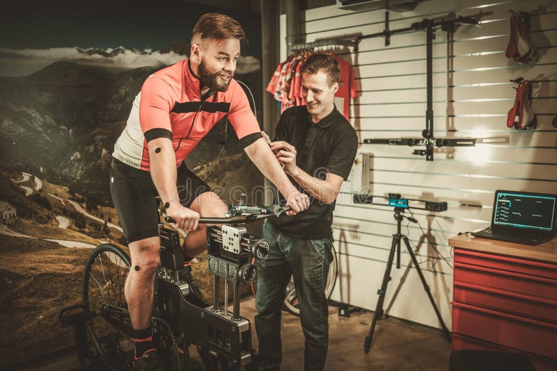 Professional Cyclist Being Tested on Body Geometry Simulator in Fit ...
