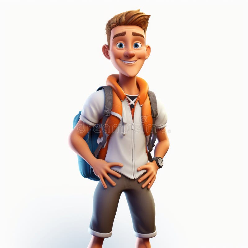 Professional 3d Cartoon Image of Youthful Student-athlete Stock ...