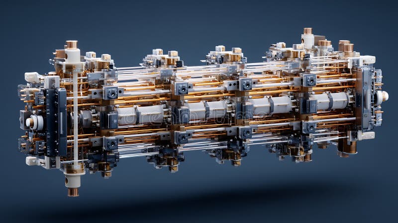 Sophisticated Linear Quantum Processor Stock Illustrations – 1 ...