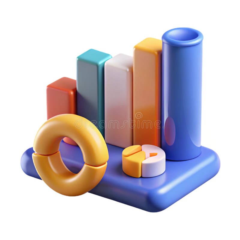 3D Icons Graphs Icon Isolated Stock Illustration - Illustration of ...