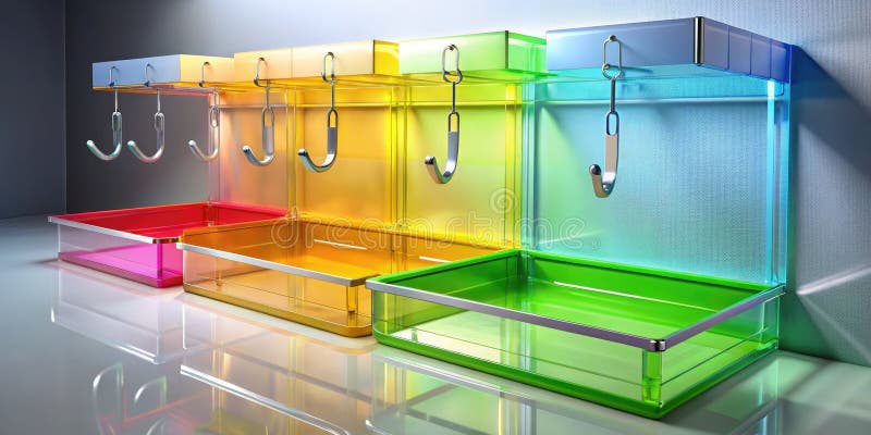 Professional 3D Renders of Empty PDQ Display Tray Hooks Multiple ...