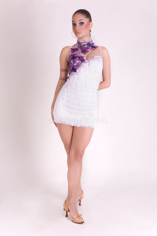 Professional Dancer Girl in White Outfit Stock Photo - Image of adult ...