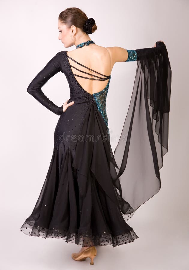 Professional Dancer in Violet Short Dress Stock Image - Image of ...